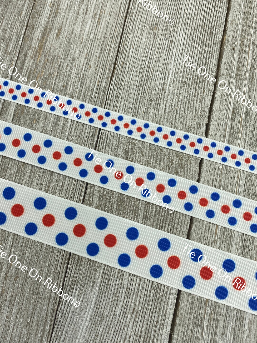 Red White and Blue Patriotic Dots Grosgrain Ribbon 3/8 - Etsy