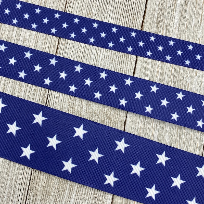 Navy With Stars Ribbon - Etsy