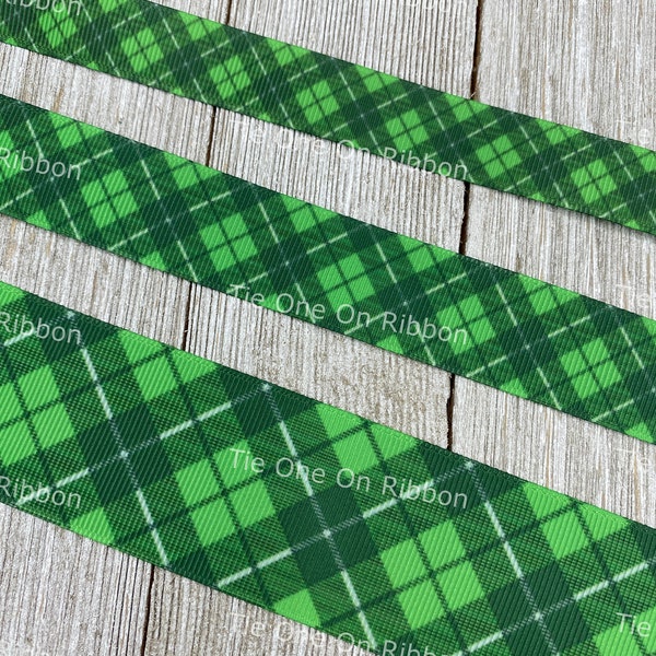 Green Plaid Ribbon - Etsy