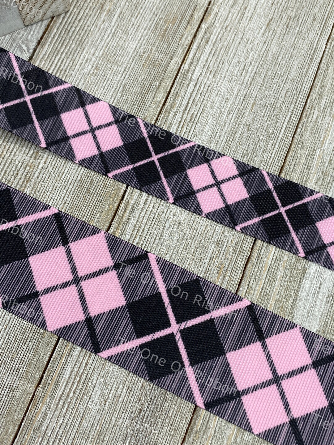 SALE 5 Yards Rustic Corded School Girl Pink Black Plaid Printed ...