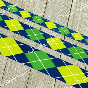 Green Argyle Plaid Print Grosgrain Ribbon - 5/8" - 1" - 1.5" - Sewing ...