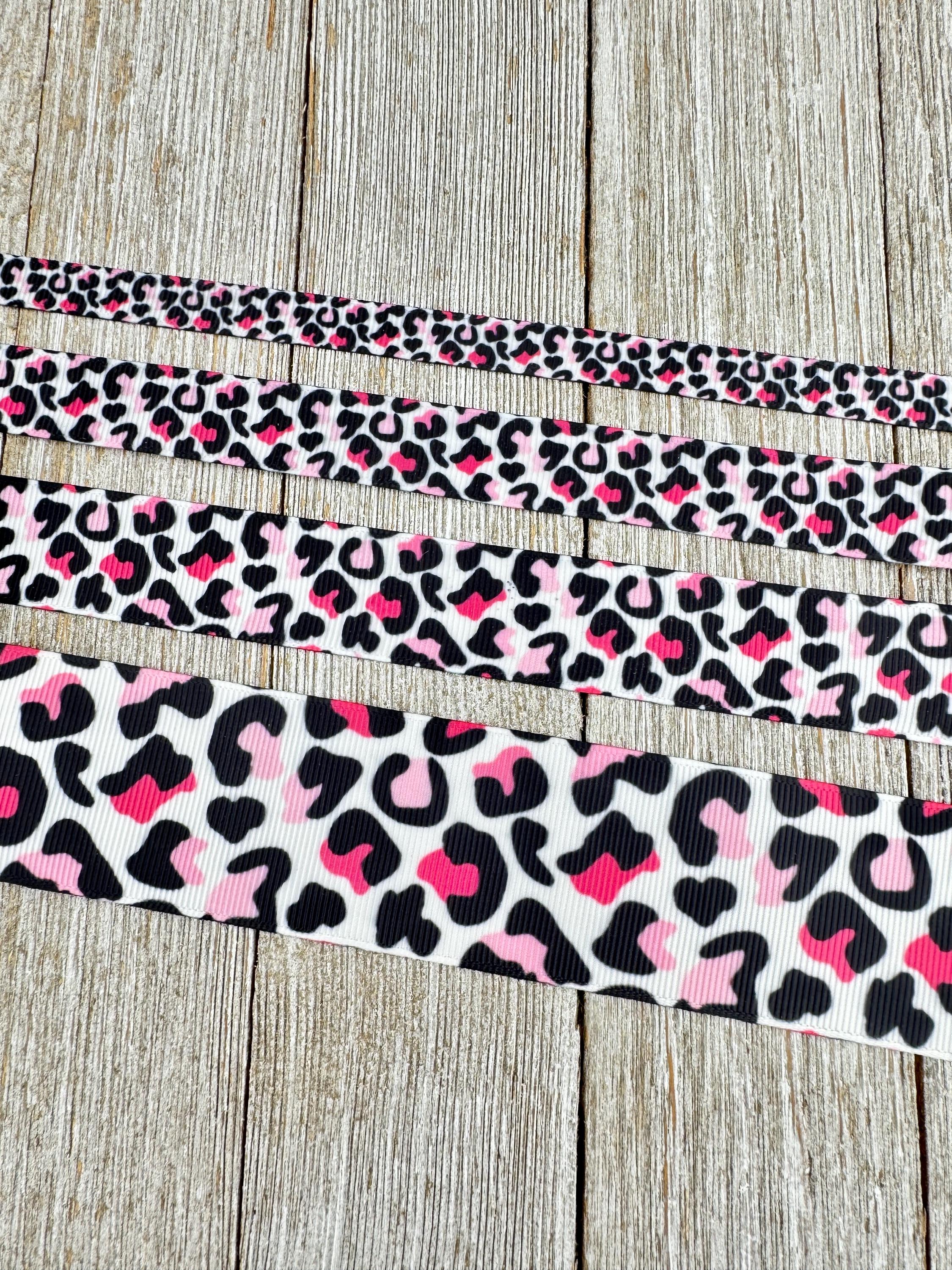 Pink Two-tone Leopard Spots Printed Grosgrain Ribbon - 3/8 - 5/8" - 7/8 ...
