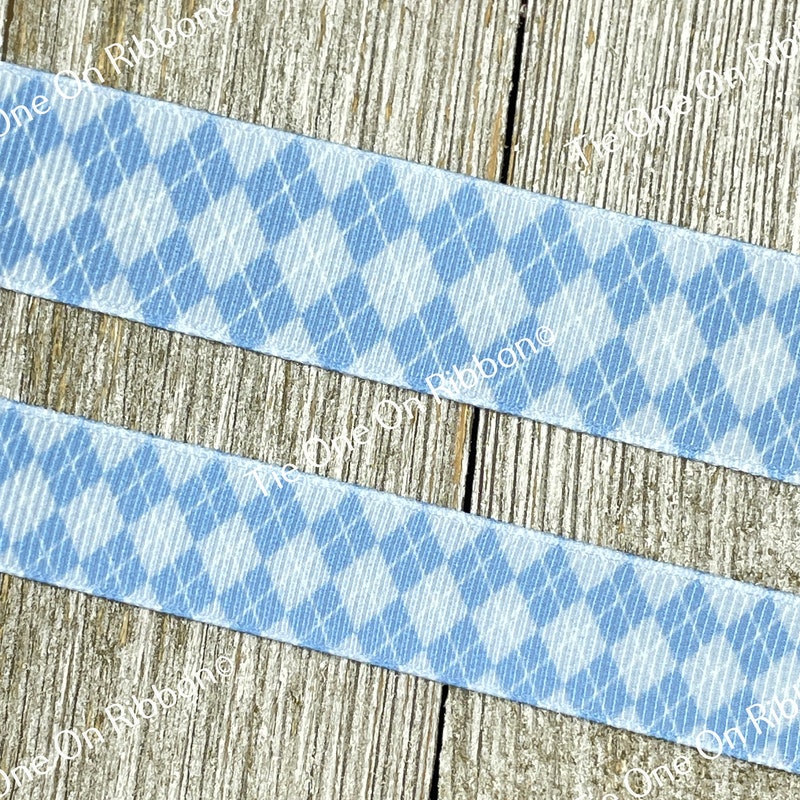 Blue Argyle Fabric - Etsy