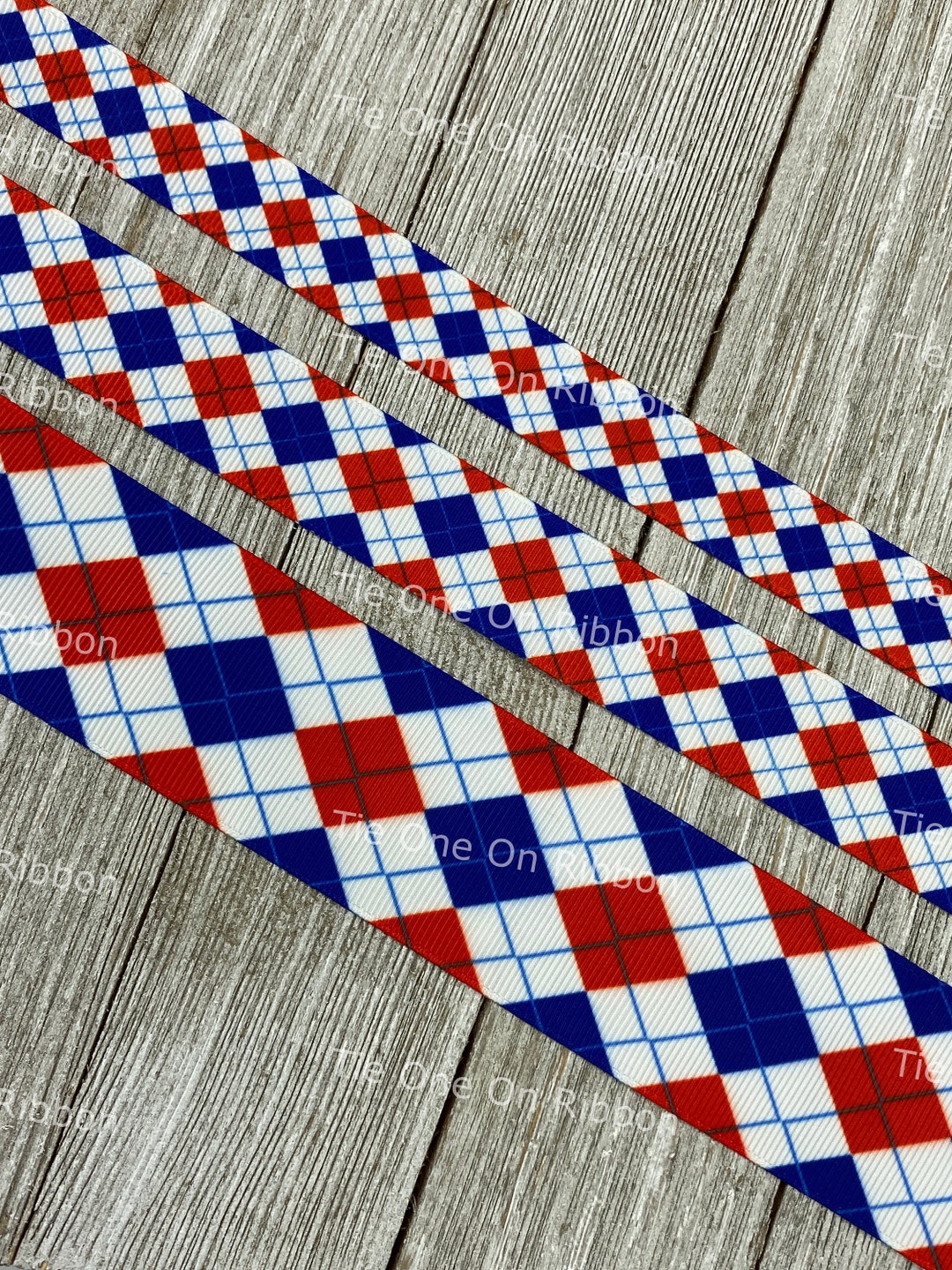 Bold Patriotic Red and Blue Plaid Argyle Printed on White - Etsy