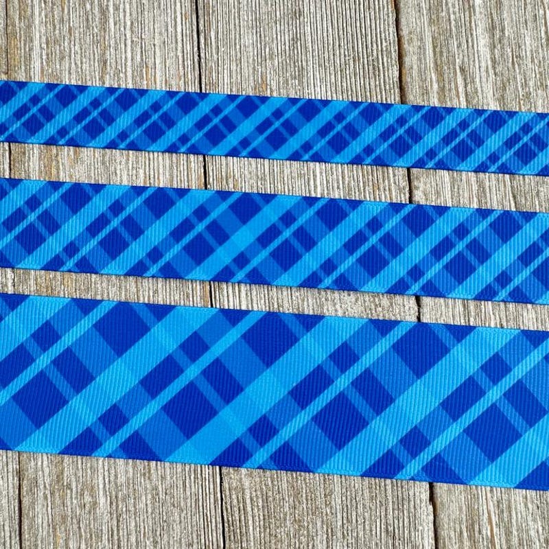 Blue Plaid Ribbon - Etsy