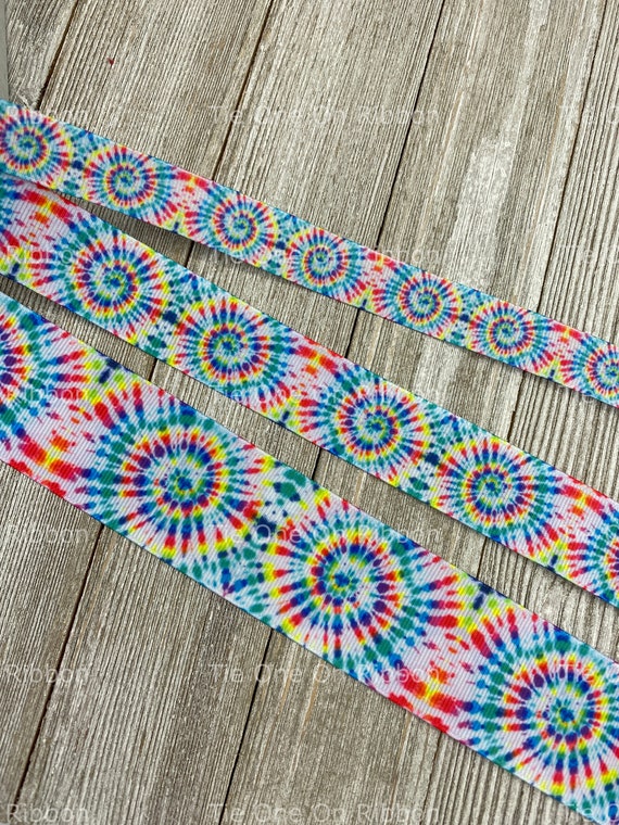 Bright Tie Dye Swirls Printed Grosgrain Ribbon 5/8 - Etsy