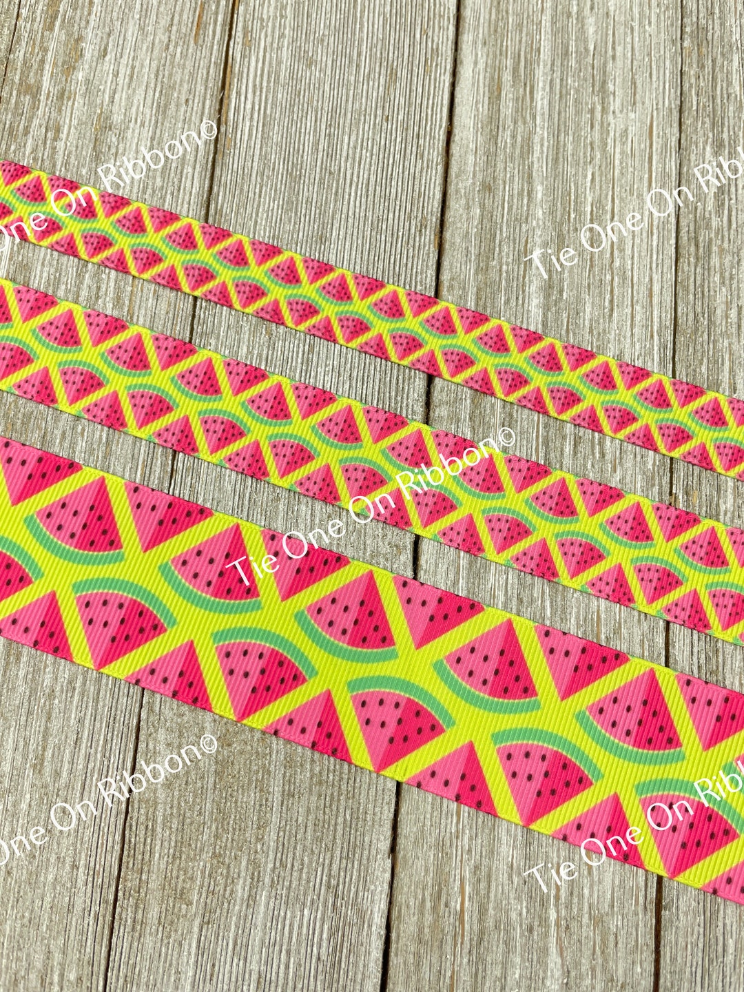Sale 5 Yards Interlocking Watermelon Design Grosgrain Ribbon 5/8 1 7/8 ...