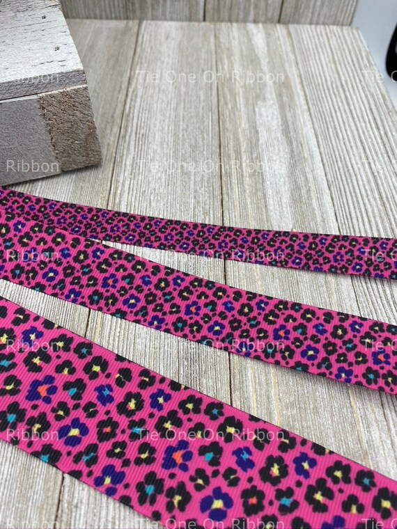 Hot Pink Leopard Print Grosgrain Ribbon 5/8 1 1.5 Inch - Etsy