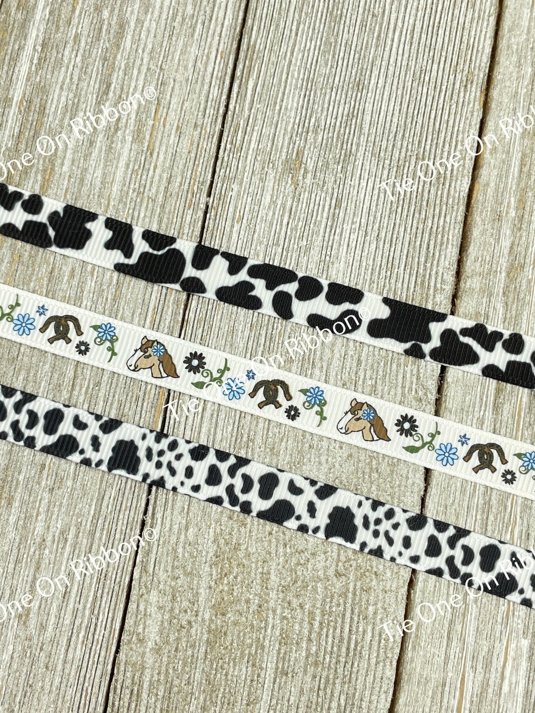 3/8" Choice of Large Cow Print, Horses & Horseshoes, or Small Cow Print ...