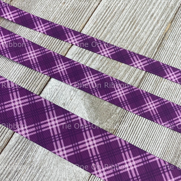Purple Plaid Fabric Ribbon - Etsy