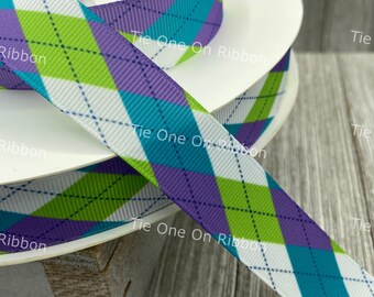 Argyle Ribbon Blue and Green for Golf Gift Wrap Golf Gifts - Etsy