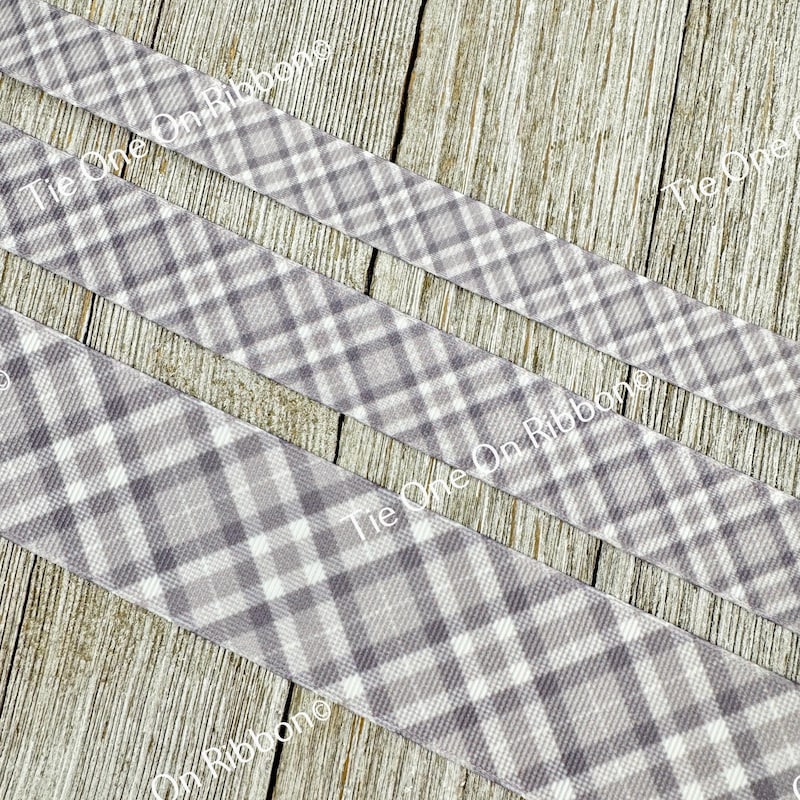 Gray Plaid Ribbon - Etsy