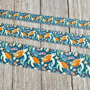 Sea Turtles on Blue Background Printed Grosgrain Ribbon - 5/8 - 7/8 - 1 ...
