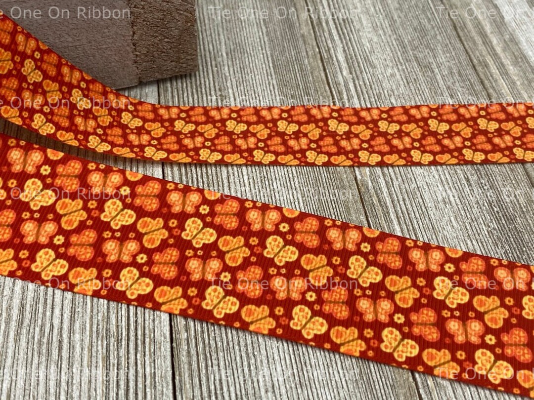 Clearance SALE 5 Yards Bright Orange Butterfly Print - Etsy