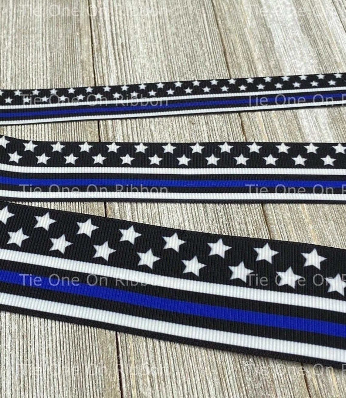Thin Blue Line Police Support Print Grosgrain Ribbon 5/8 1 - Etsy