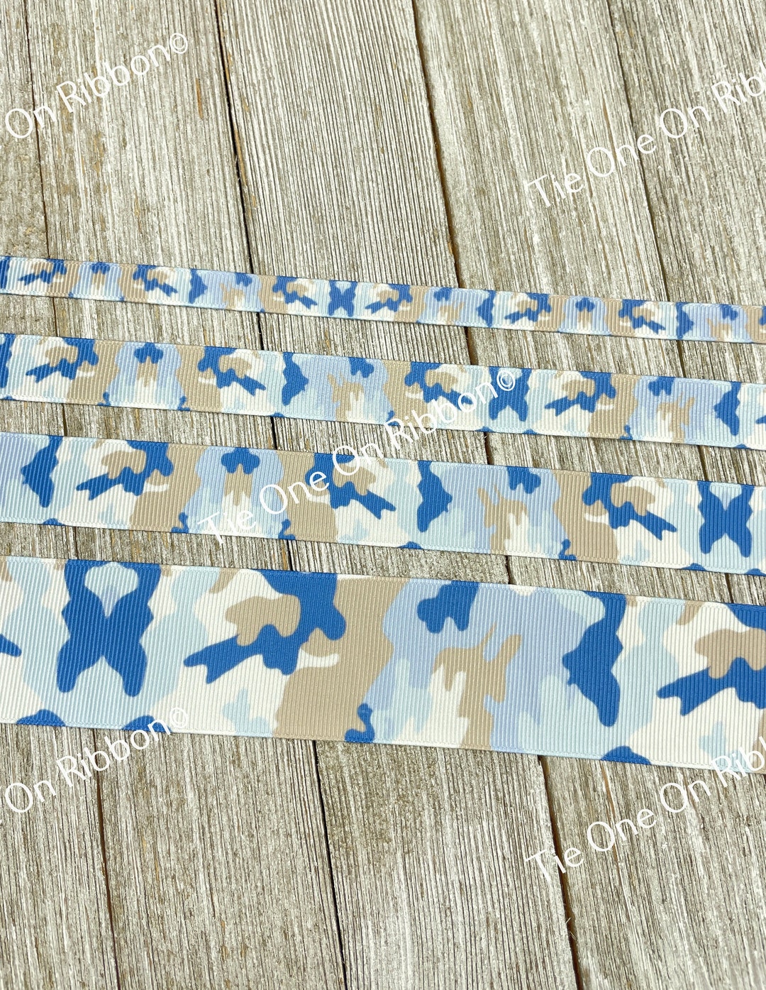 Light Blue Camouflage Camo Printed Grosgrain Ribbon - 5/8" - 7/8" - 1.5 ...