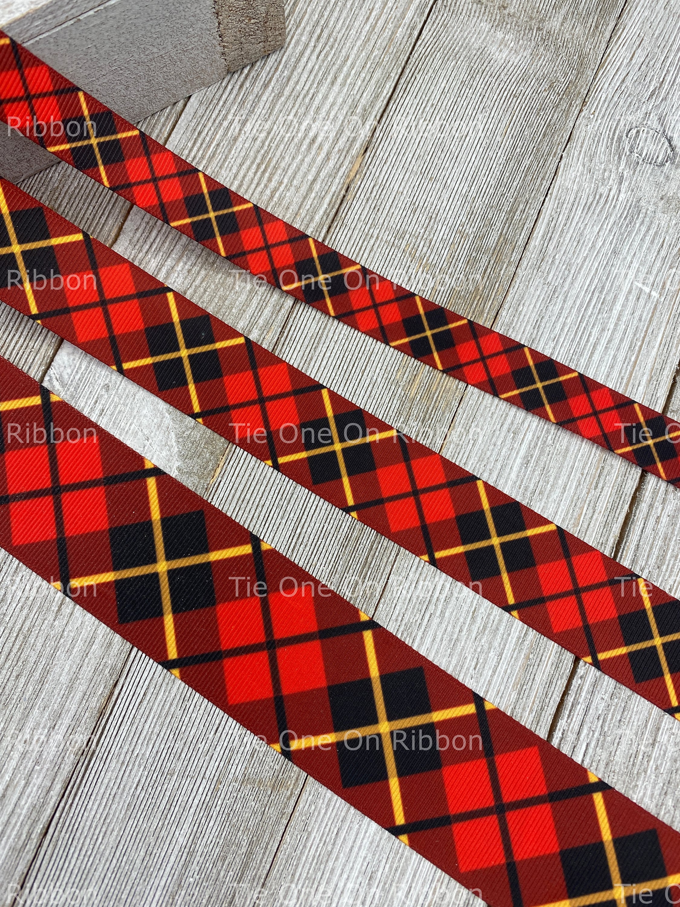 Classic Gold Red and Black Diagonal Stripe Plaid Printed - Etsy