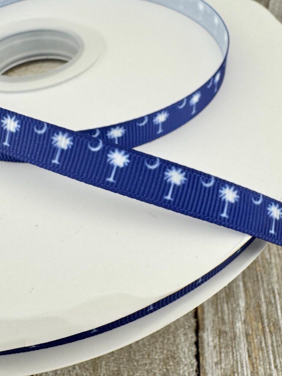 Crescent Moon South Carolina State Flag Printed Grosgrain Ribbon - 3/8 ...