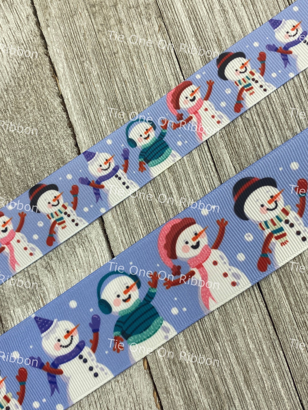 Sale 3 or 5 Yards Cute Snowman Line-up on Blue Printed - Etsy
