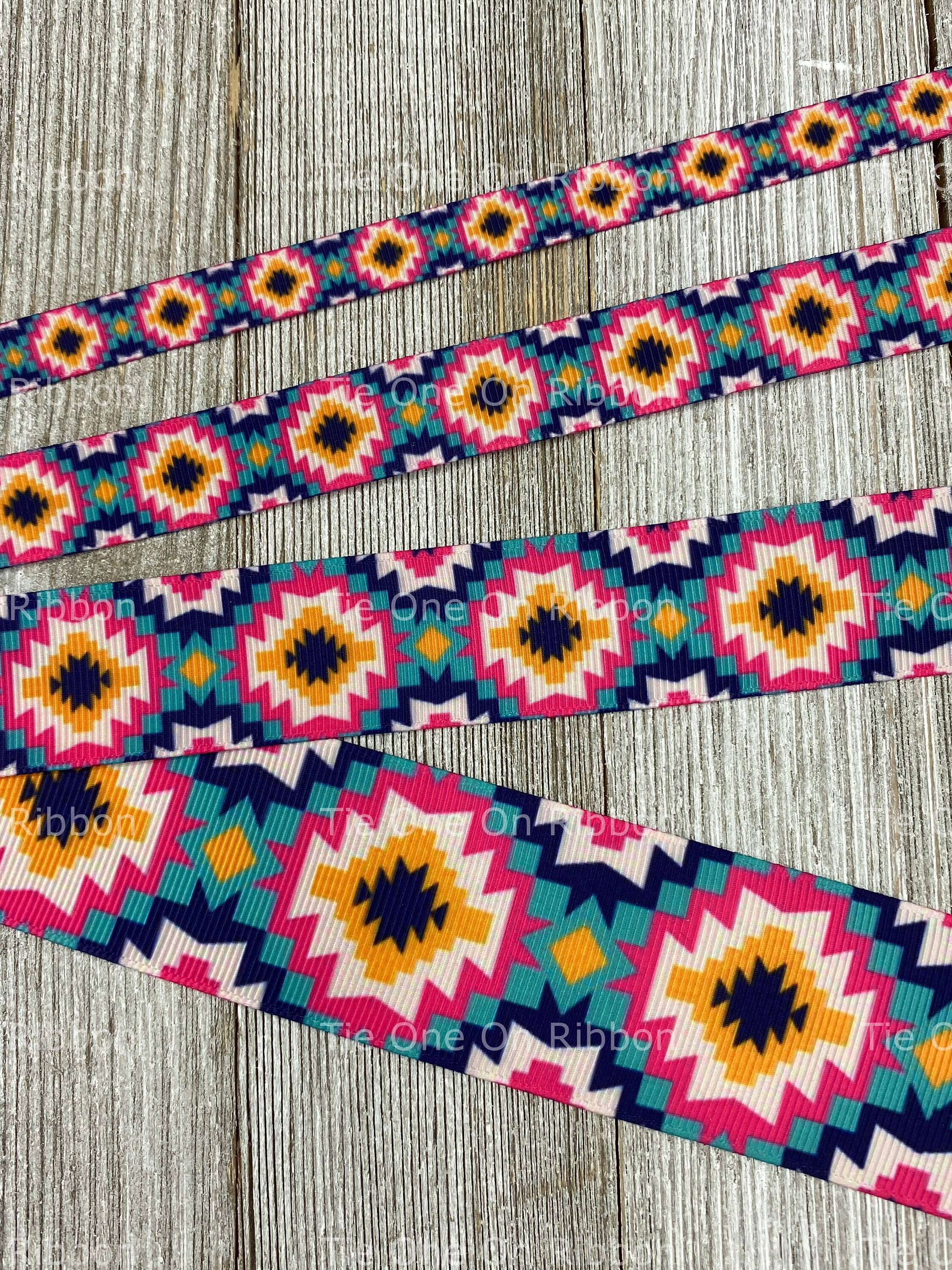 Bright Aztec Tribal Southwest Printed Grosgrain Ribbon 3/8 | Etsy