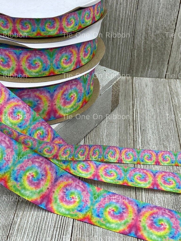 Pastel Rainbow Swirl Wave Print Grosgrain Ribbon 5/8 1 | Etsy