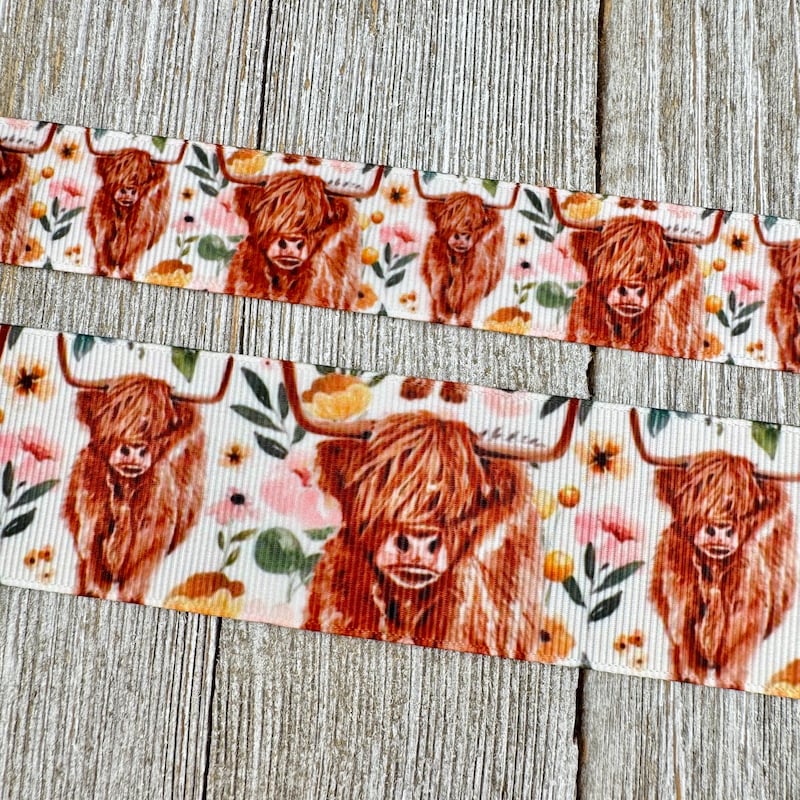 7/8 Grosgrain Ribbon Cows - Etsy