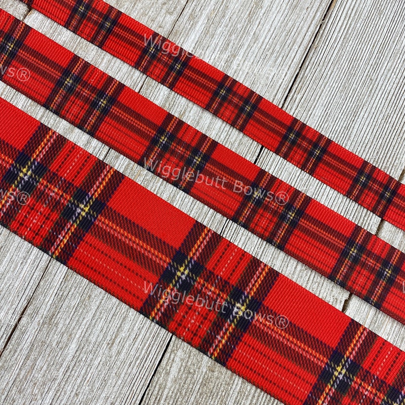 Red Plaid Ribbon - Etsy