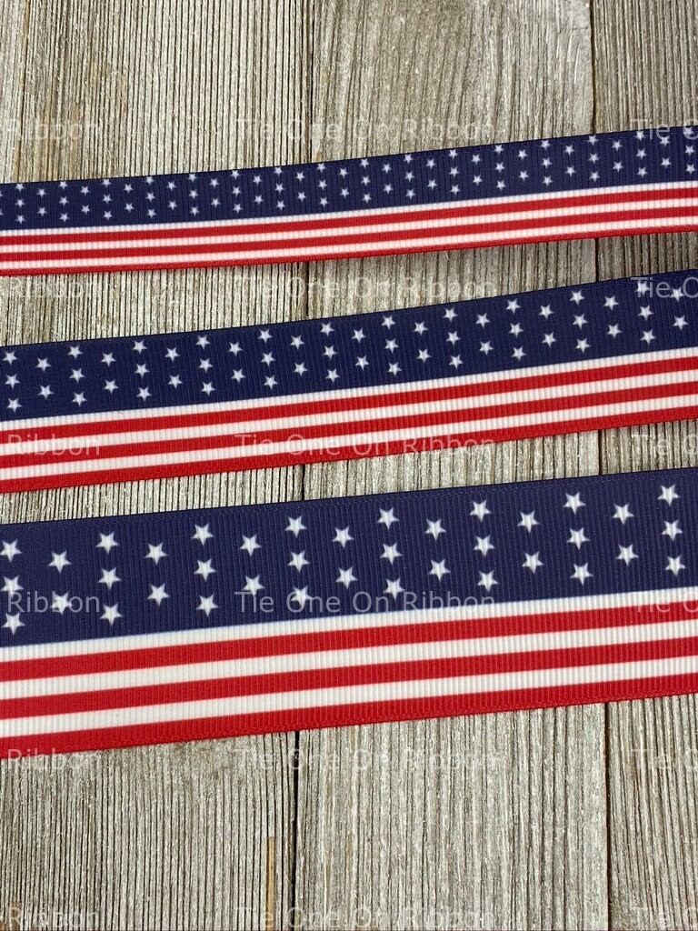 USA American Flag Patriotic Print Grosgrain Ribbon 5/8 1 - Etsy