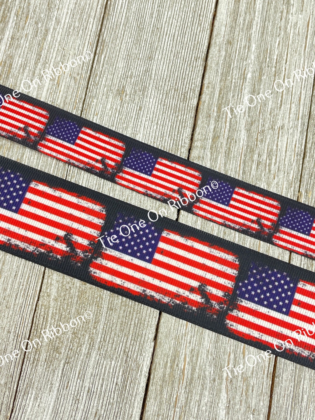 Distressed American Flag Patriotic Printed Ribbon - 7/8" - 1.5 - Sew ...