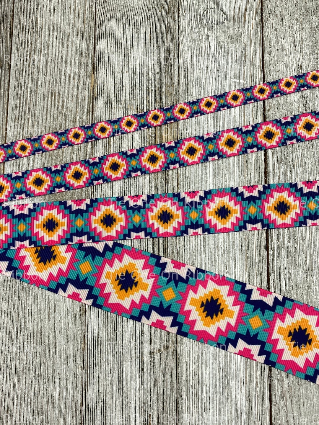 Bright Aztec Tribal Southwest Printed Grosgrain Ribbon - 3/8"- 5/8" -7/ ...