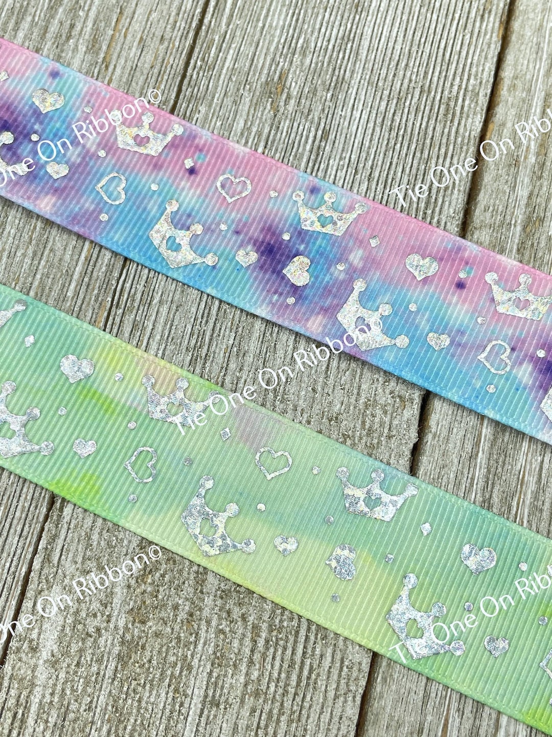 Sale! Choice of Colors Silver Foil Princess Crowns Printed on Grosgrain ...