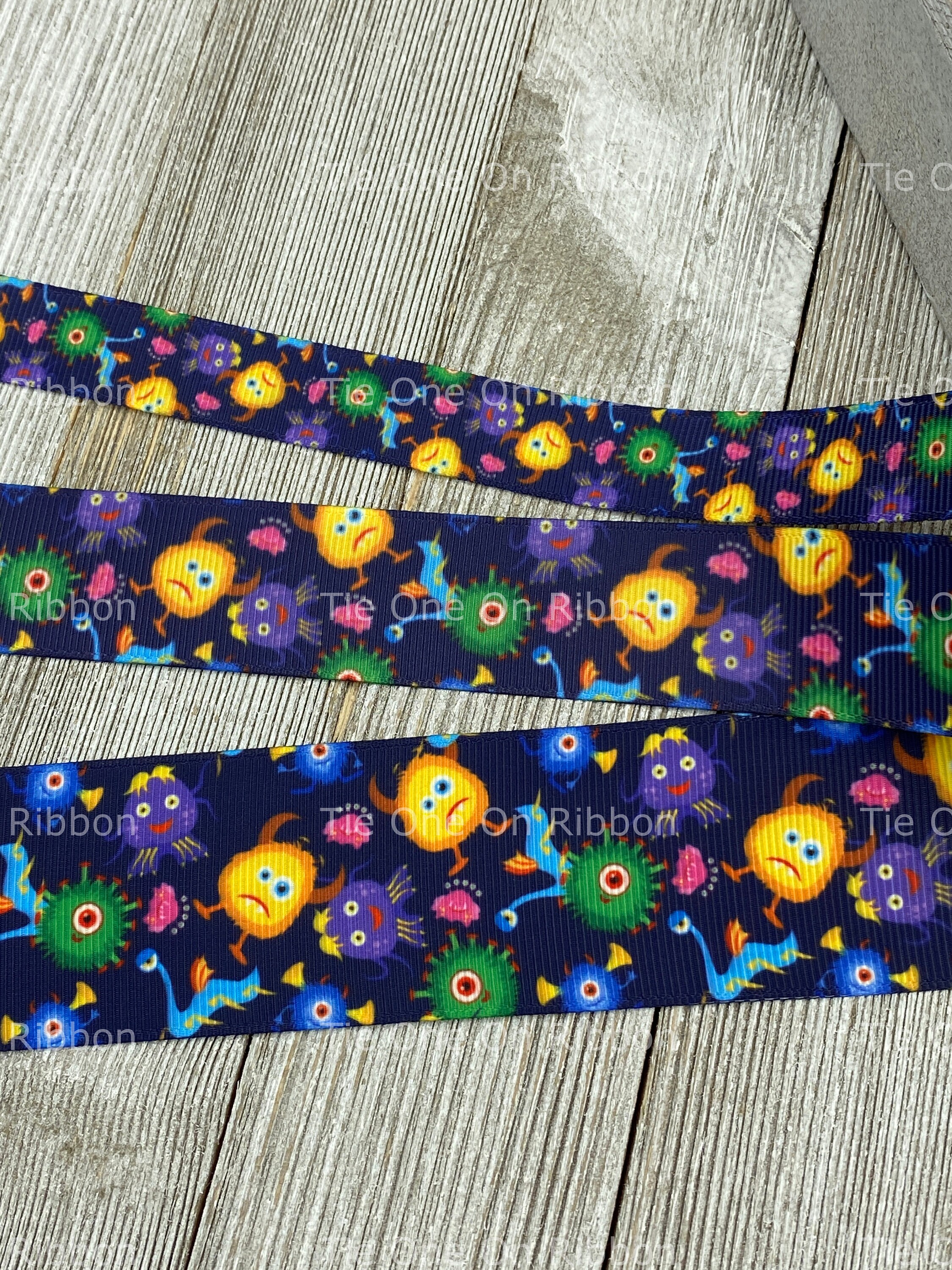 Colorful Monsters Print Grosgrain Ribbon 5/8 1 1.5 Inch - Etsy