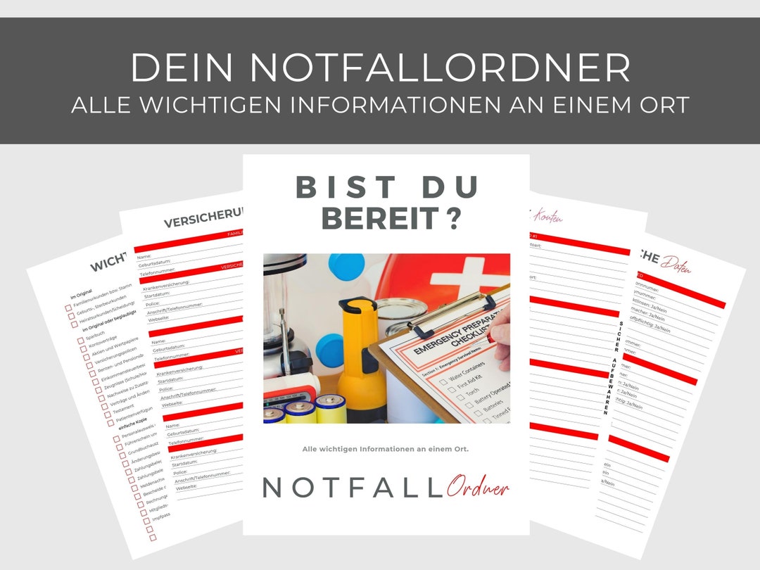 Emergency Folder Template Emergency Disaster Evacuation - Etsy