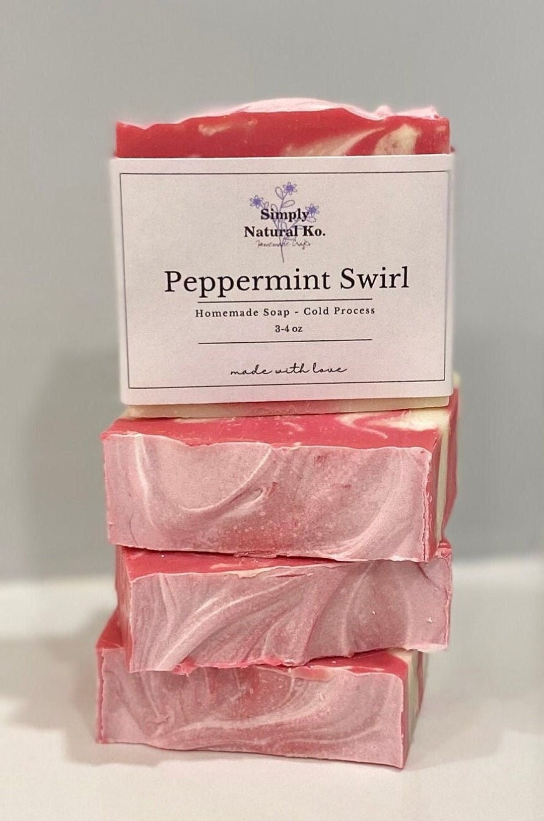 Peppermint Swirl Bar Soap - Etsy