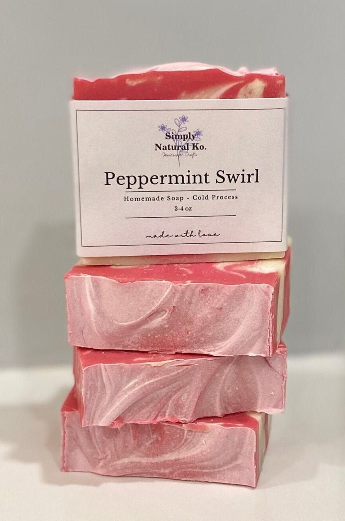 Peppermint Swirl Bar Soap - Etsy