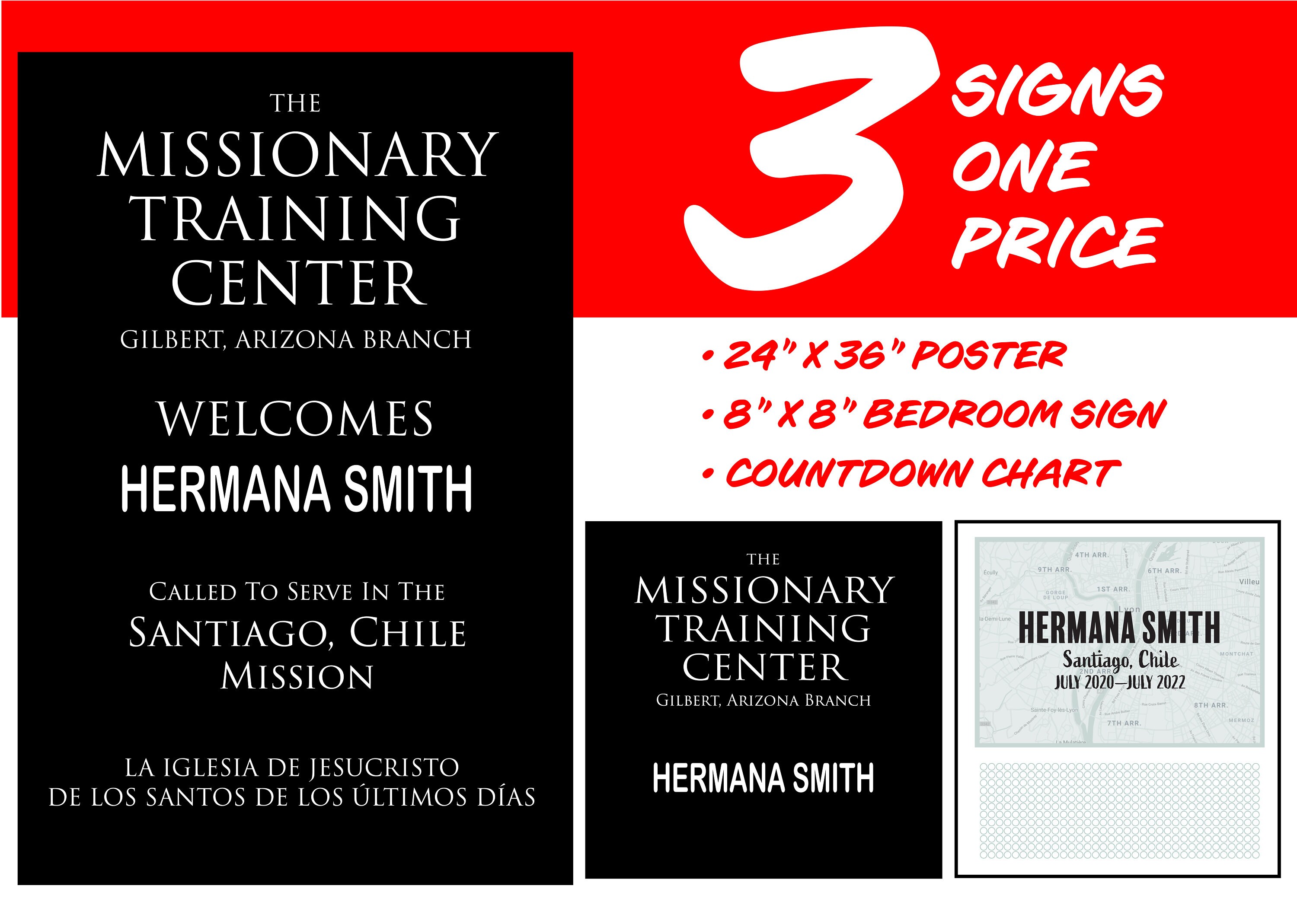 Three LDS Missionary Signs MTC at Home Signs Missionary - Etsy