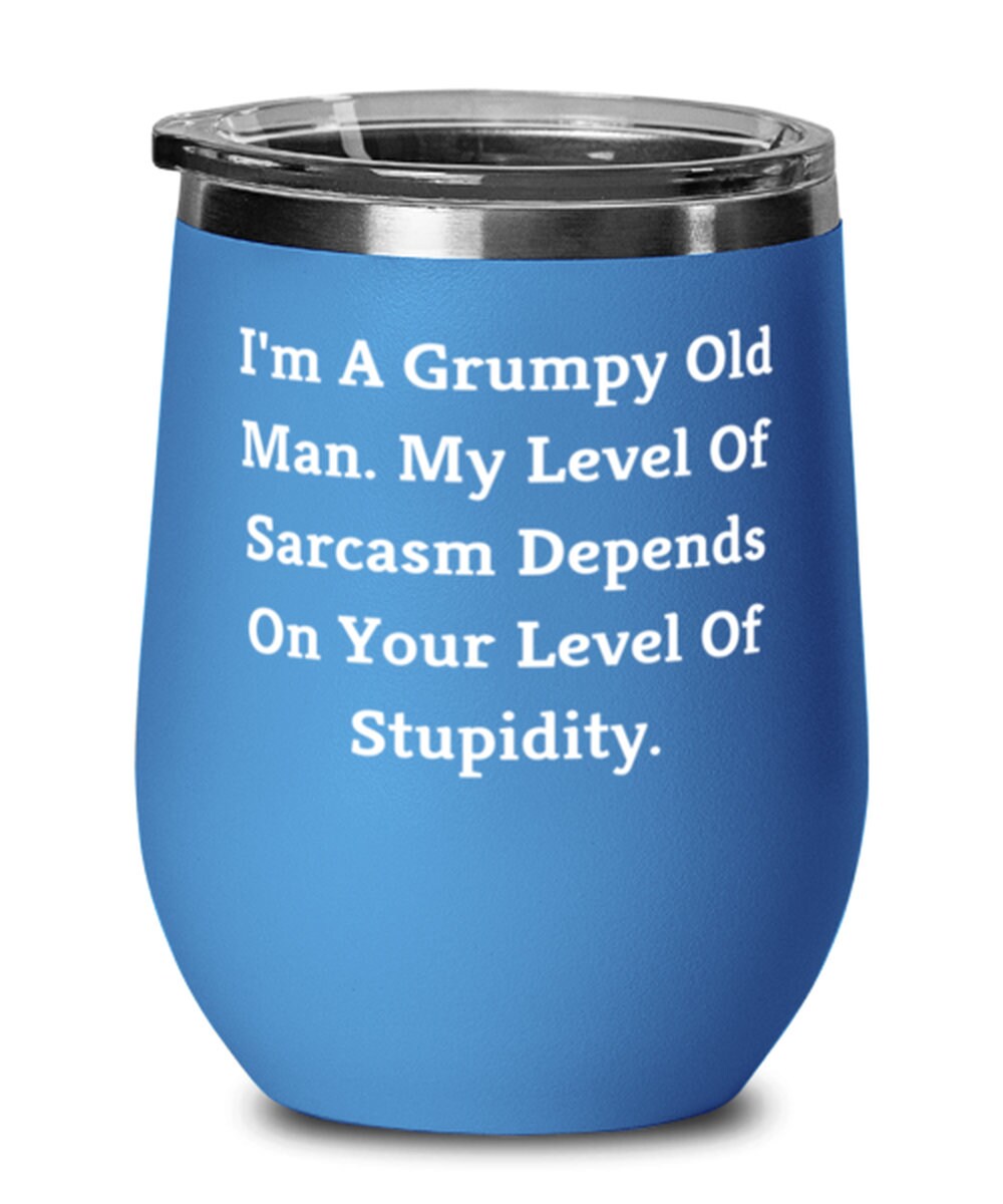 Love Grandfather Wine Glass I'm A Grumpy Old Man. My | Etsy