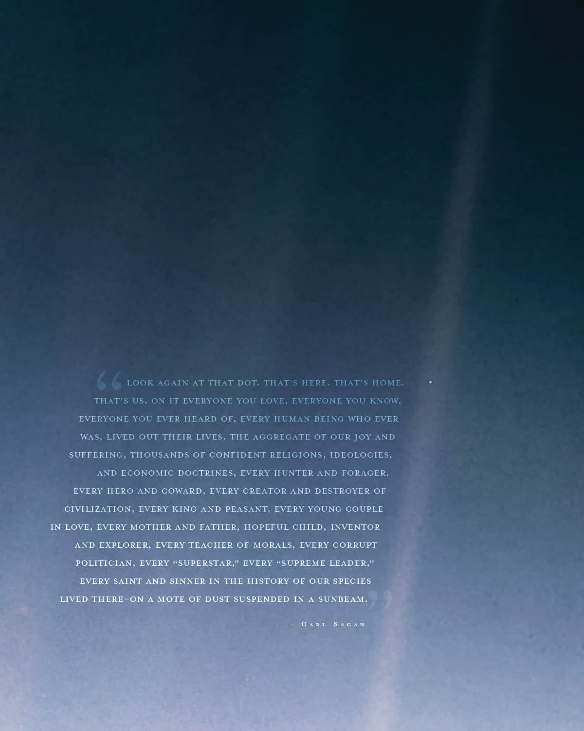Pale Blue Dot *DIGITAL DOWNLOAD* Carl Sagan Full Quote + Astronomy ...