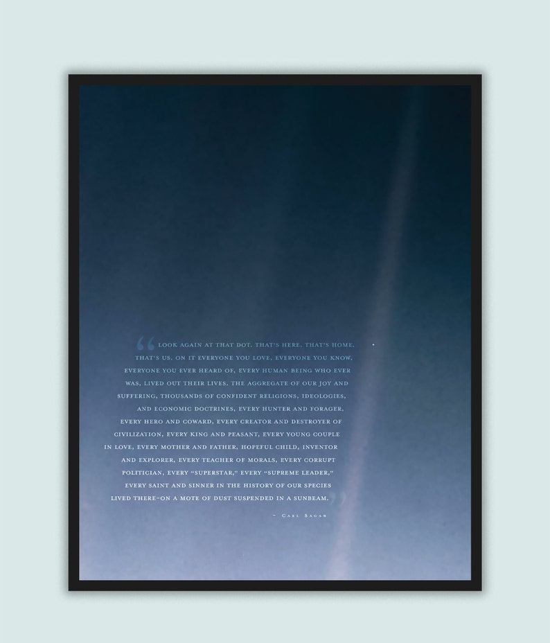 Pale Blue Dot *DIGITAL DOWNLOAD* Carl Sagan Full Quote + Astronomy ...