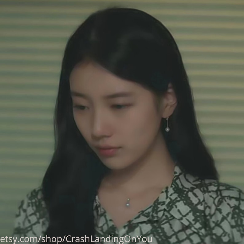 Anna Kdrama Pearl Dangle Leaf Earrings Bae Suzy Earring - Etsy