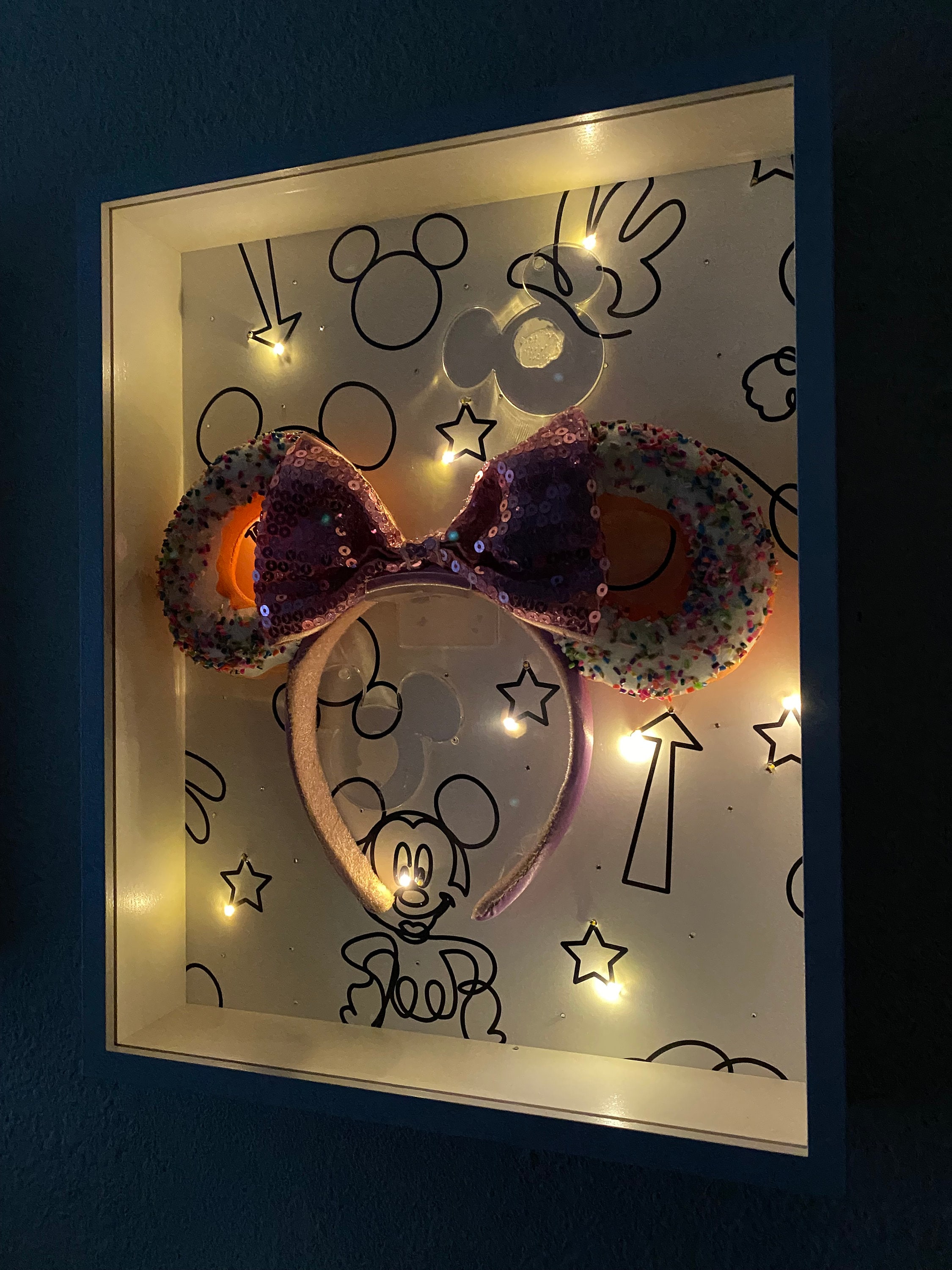 Mickey Ears Holder Display Frame With LED & Swarovski Crystals Mouse ...
