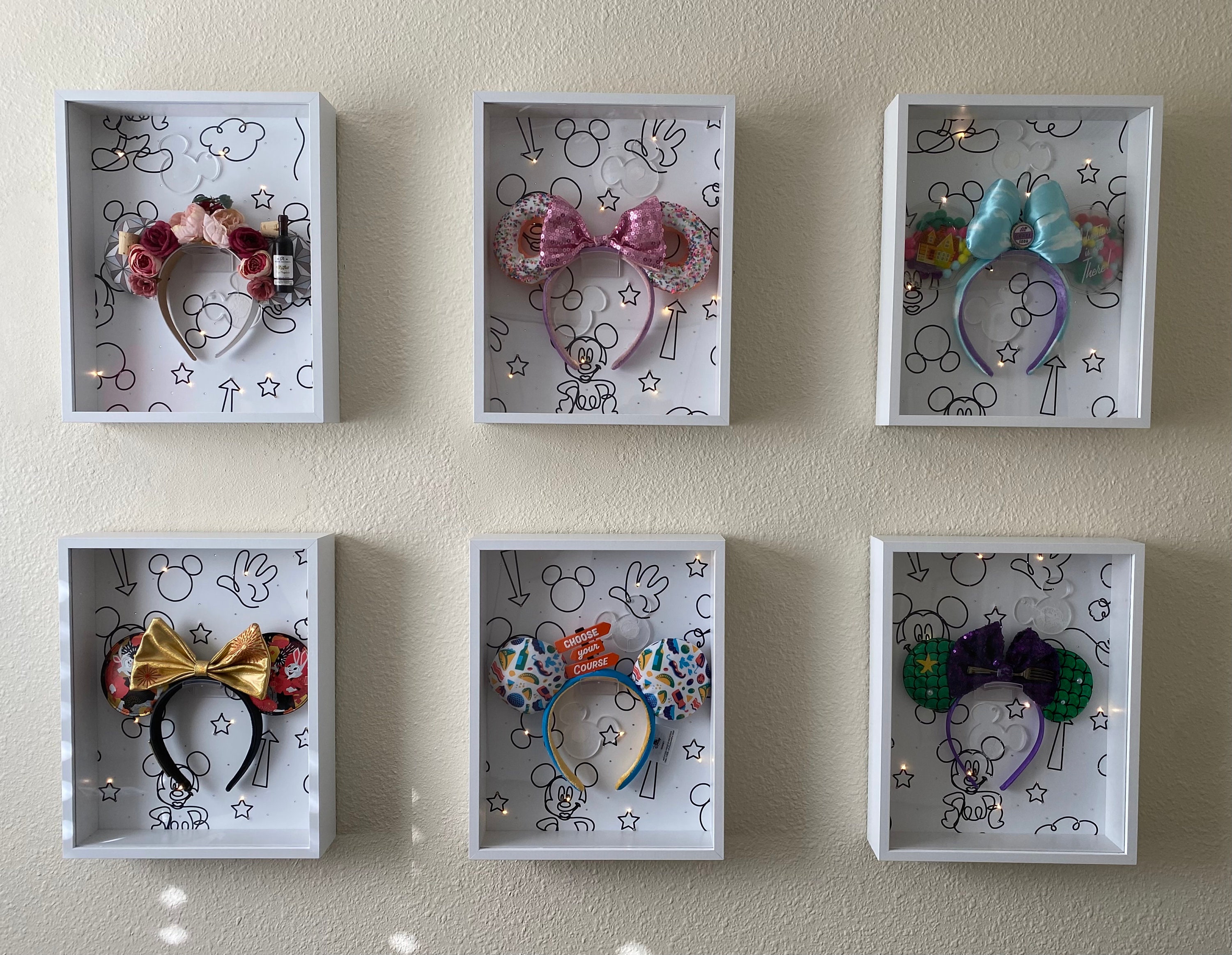 Mickey Ears Holder Display Frame With LED & Swarovski Crystals Mouse ...