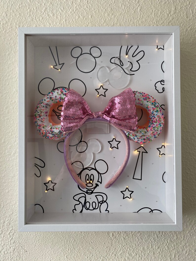 Mickey Ears Holder Display Frame With LED & Swarovski Crystals Mouse ...
