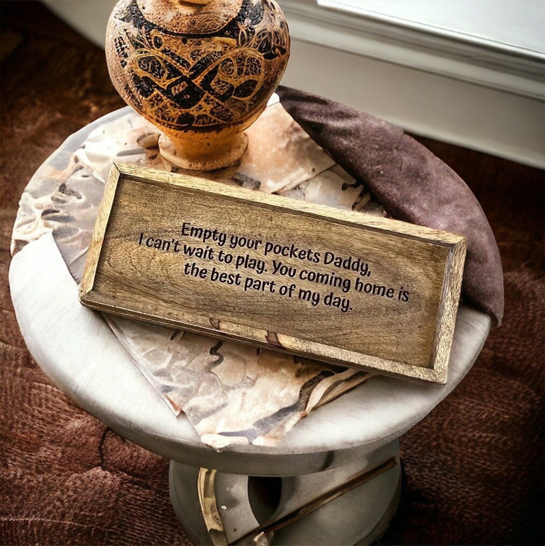 Dad Valet Tray - Gift for Men - Wood Catch All Tray - Jewelry Tray ...