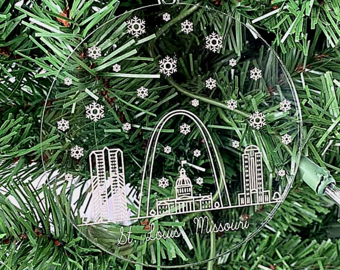 Saint Louis Missouri State Shape Ornament Engraved Gateway Arch St ...