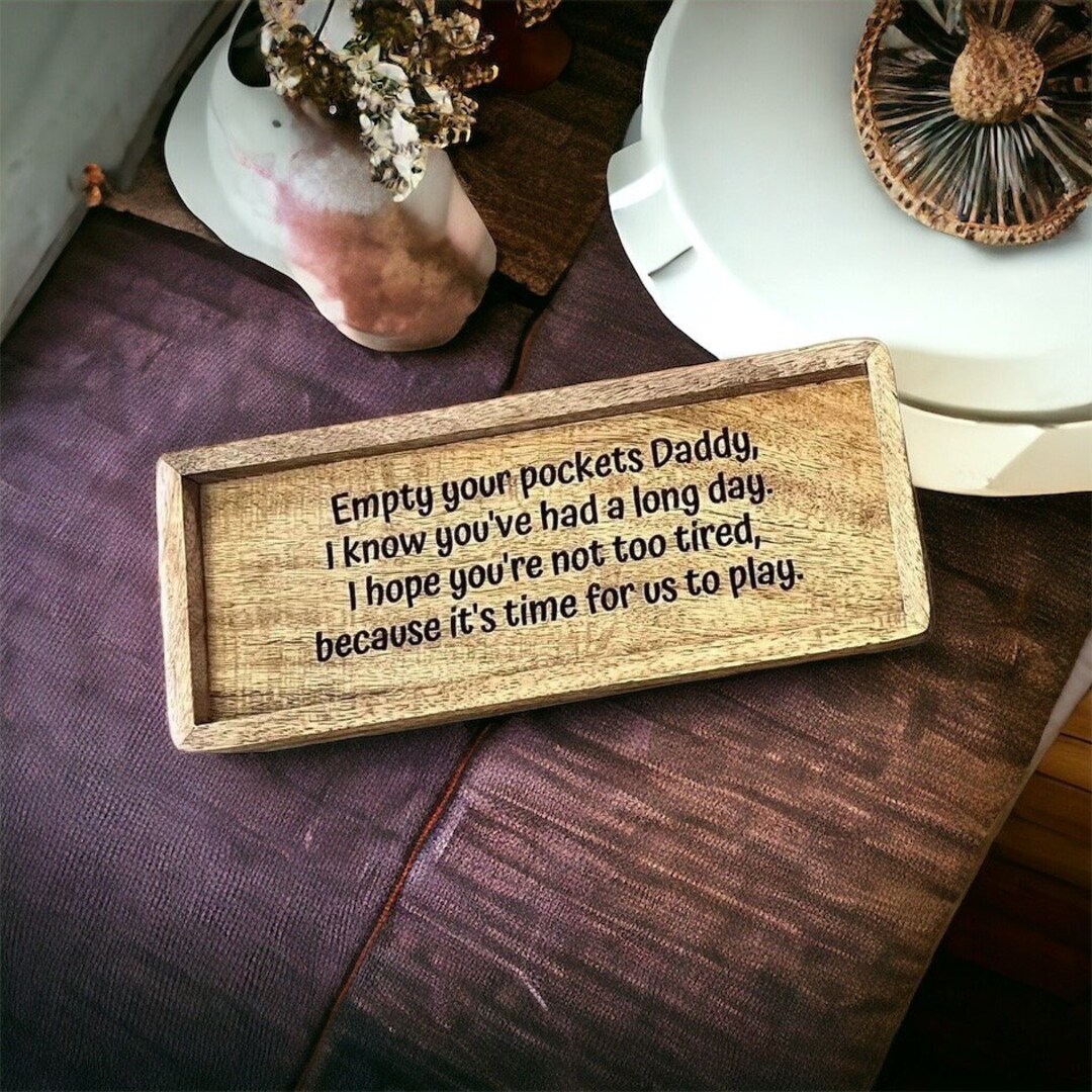 Dad Valet Tray - Gift for Men - Wood Catch All Tray - Jewelry Tray ...