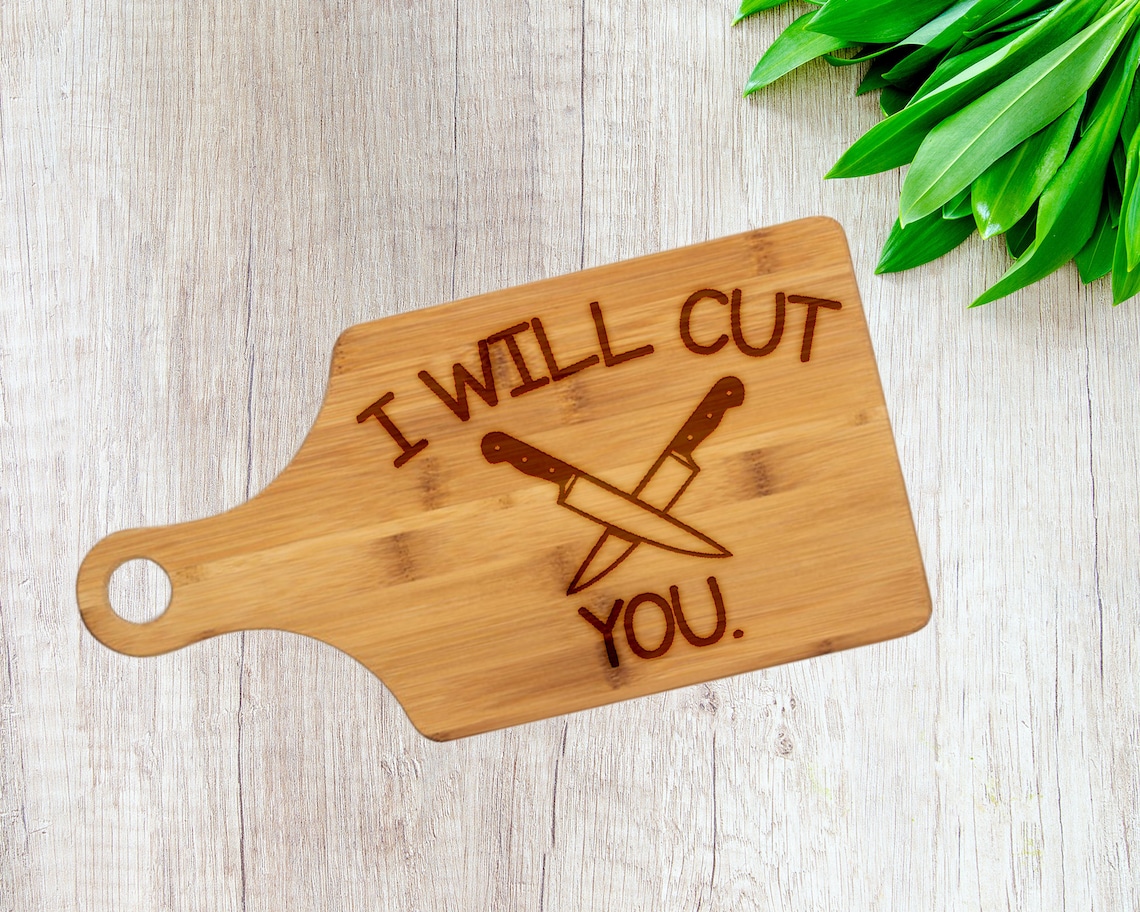 I Will Cut You Funny Cutting Board Gift for Chef Gift - Etsy