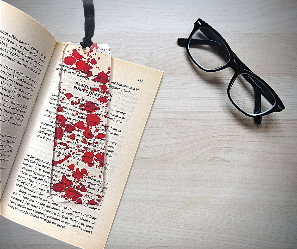 Blood Splatter Bookmark True Crime Gift Horror Bookmarks - Etsy UK
