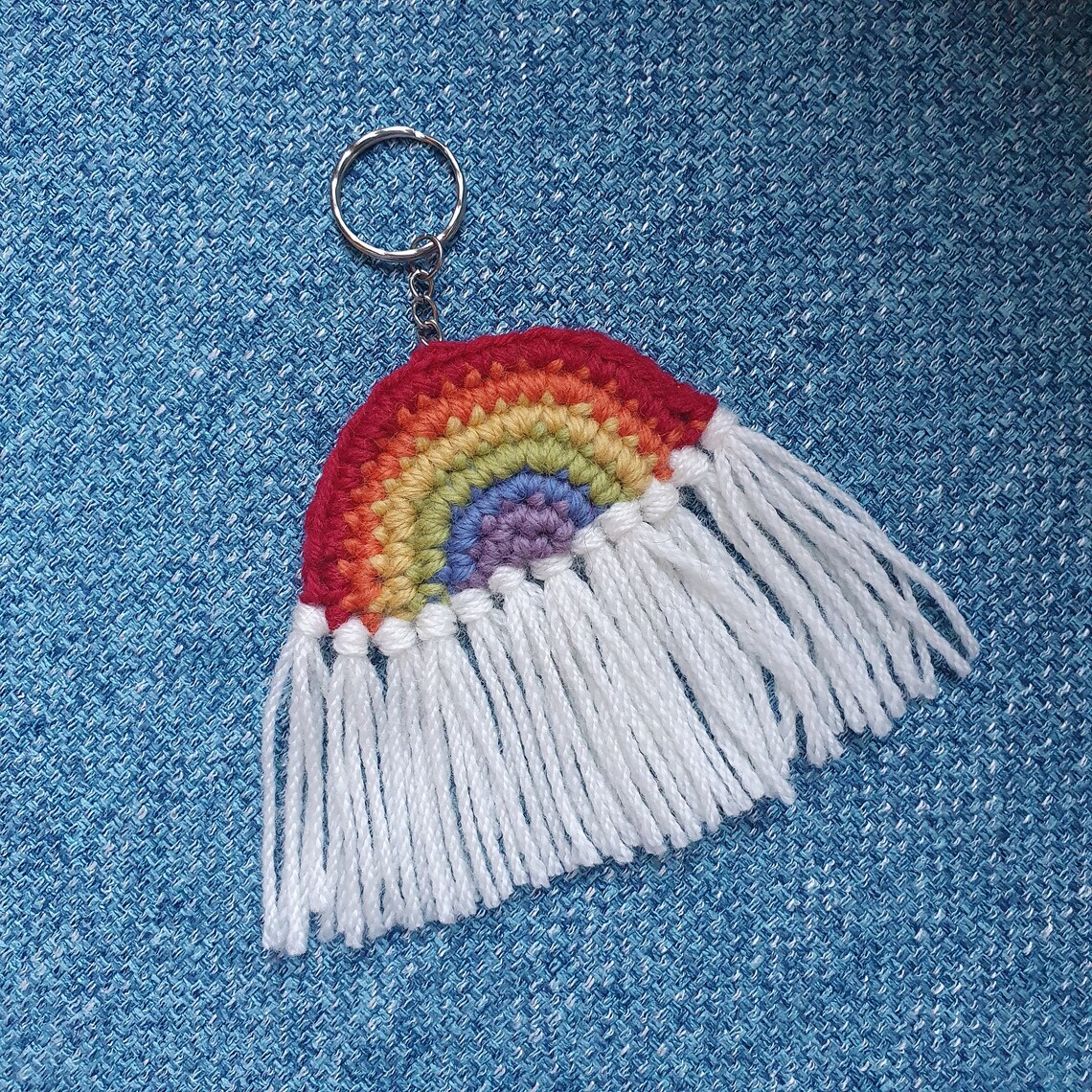 Crochet Pattern | Rainbow Keyring | Beginner Friendly | PDF File - Etsy