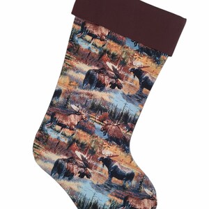 North American Moose Quilted Christmas Stocking - Etsy